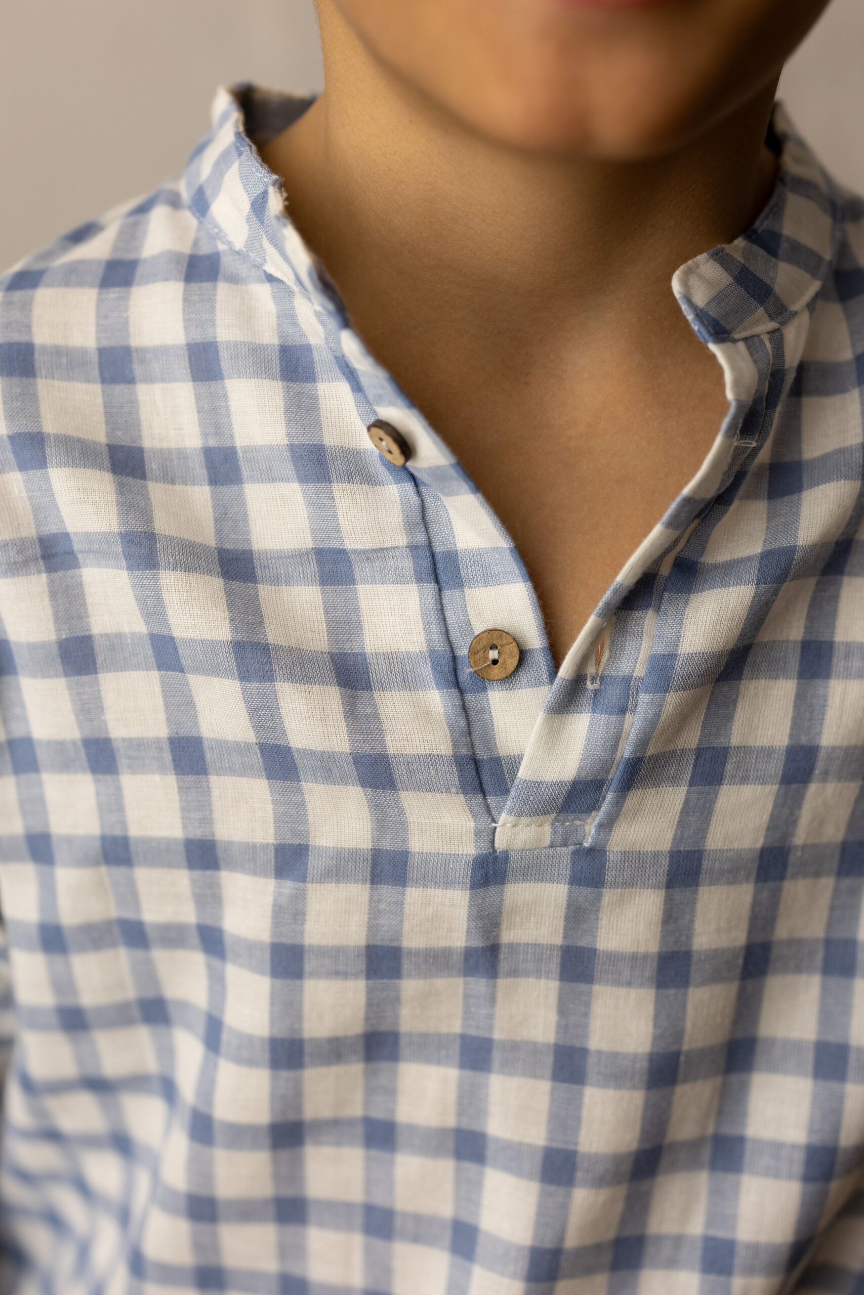 Florence shirt - light blue vichy gauze | I Versiliani